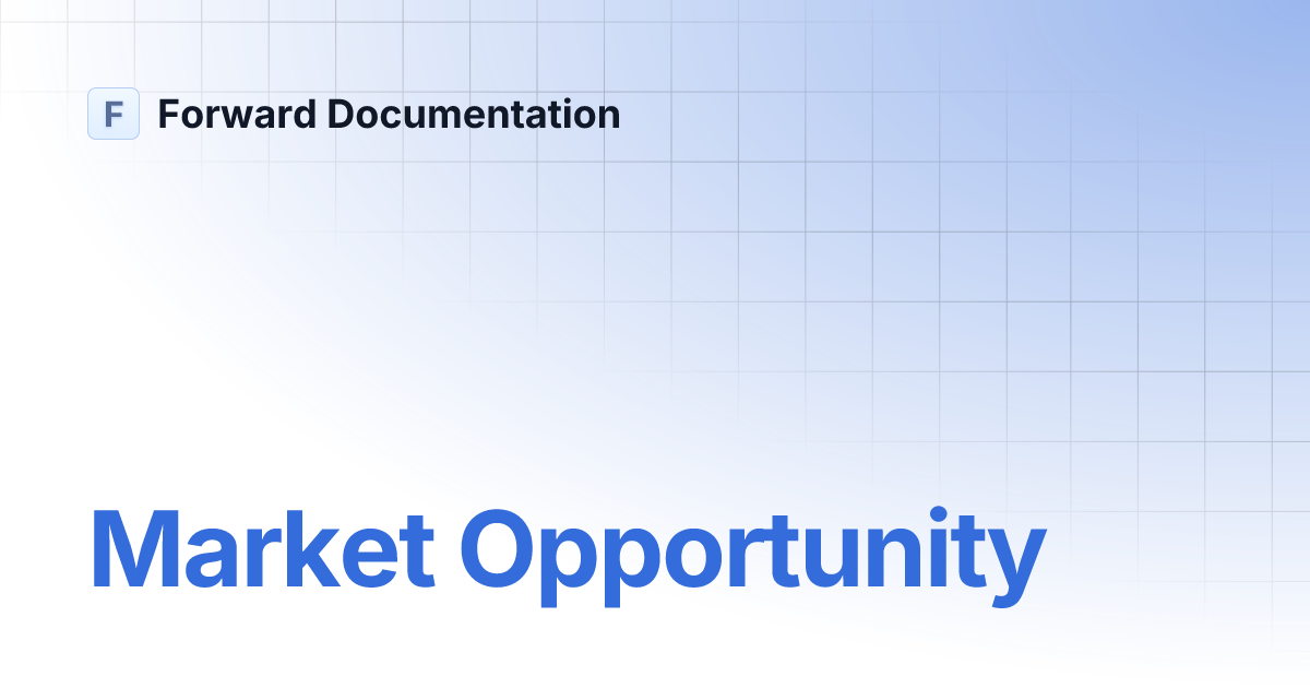 Market Opportunity | Forward Documentation